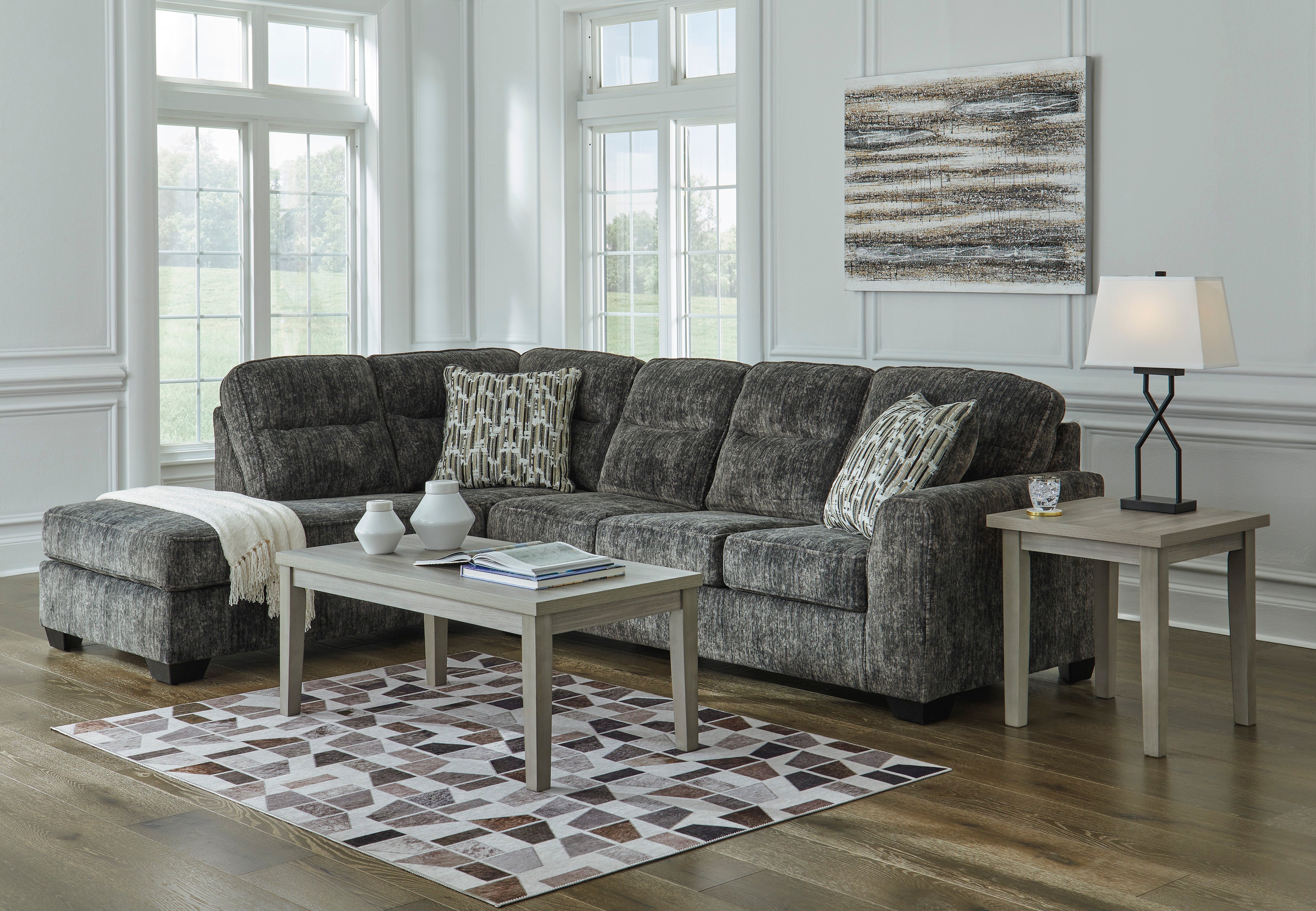 Signature Design by Ashley Lenoke Charcoal Sectional 50504 – Eagle ...