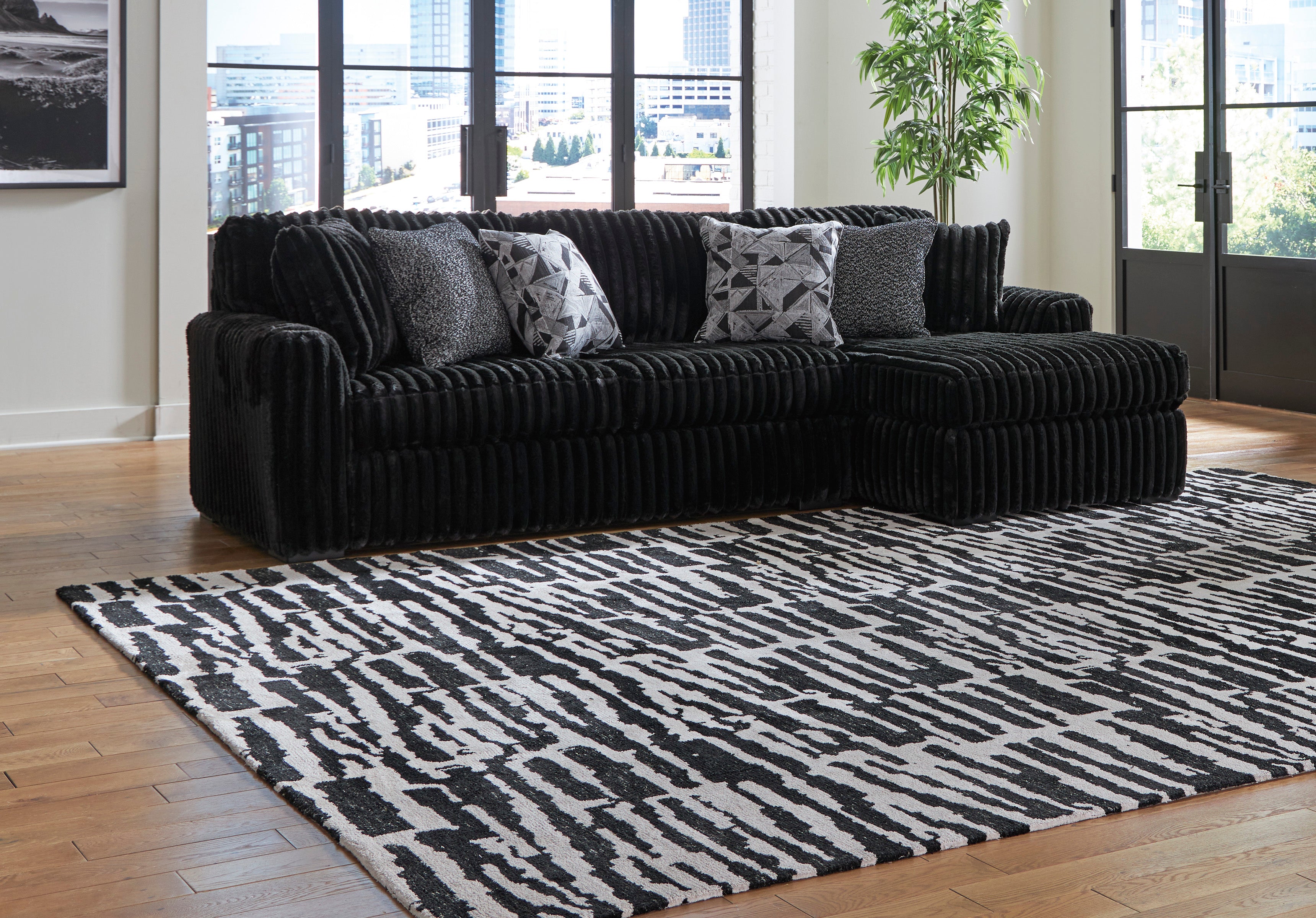 Signature Design by Ashley Midnight Madness Onyx Sofa Chaise 98103 ...