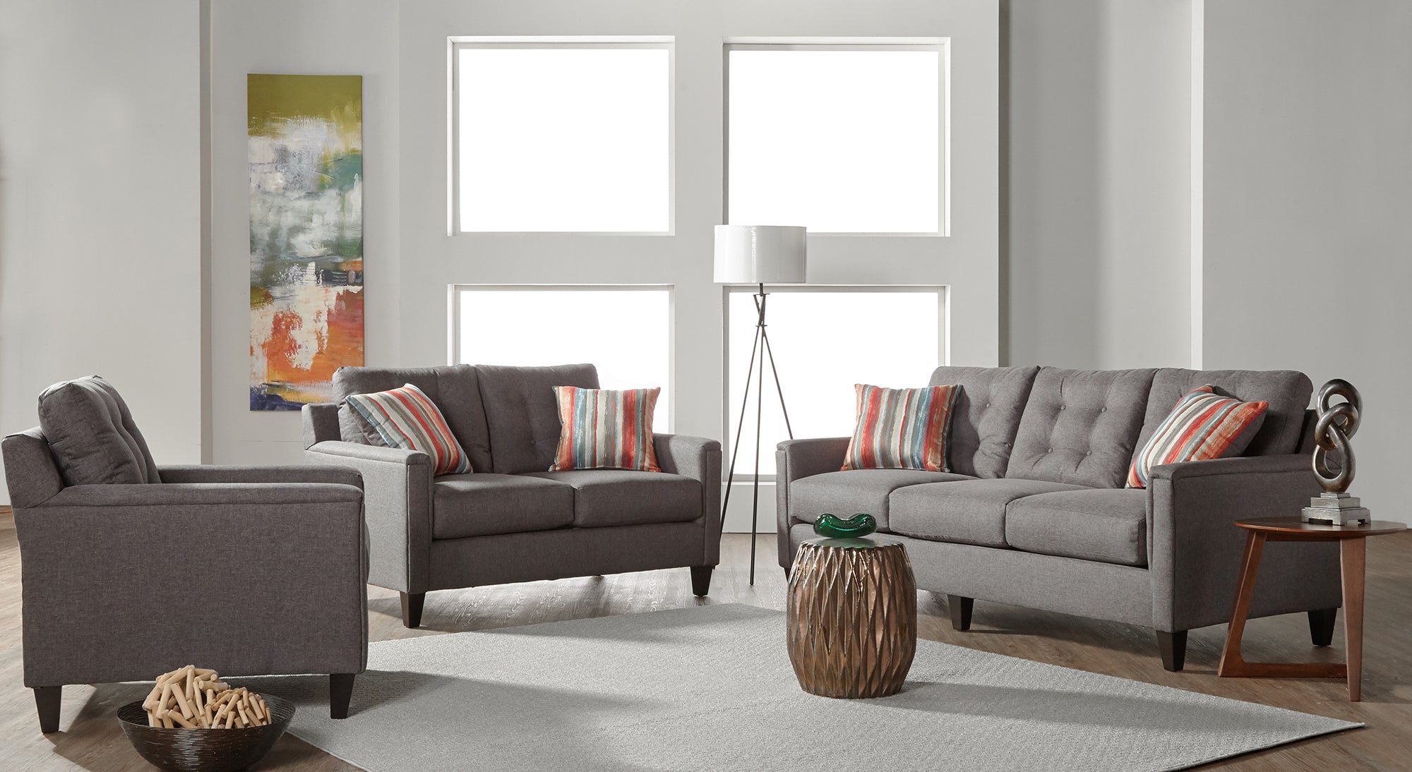 Hughes Jitterbug Grey 6800 Sofa Loveseat – Eagle Rental Purchase