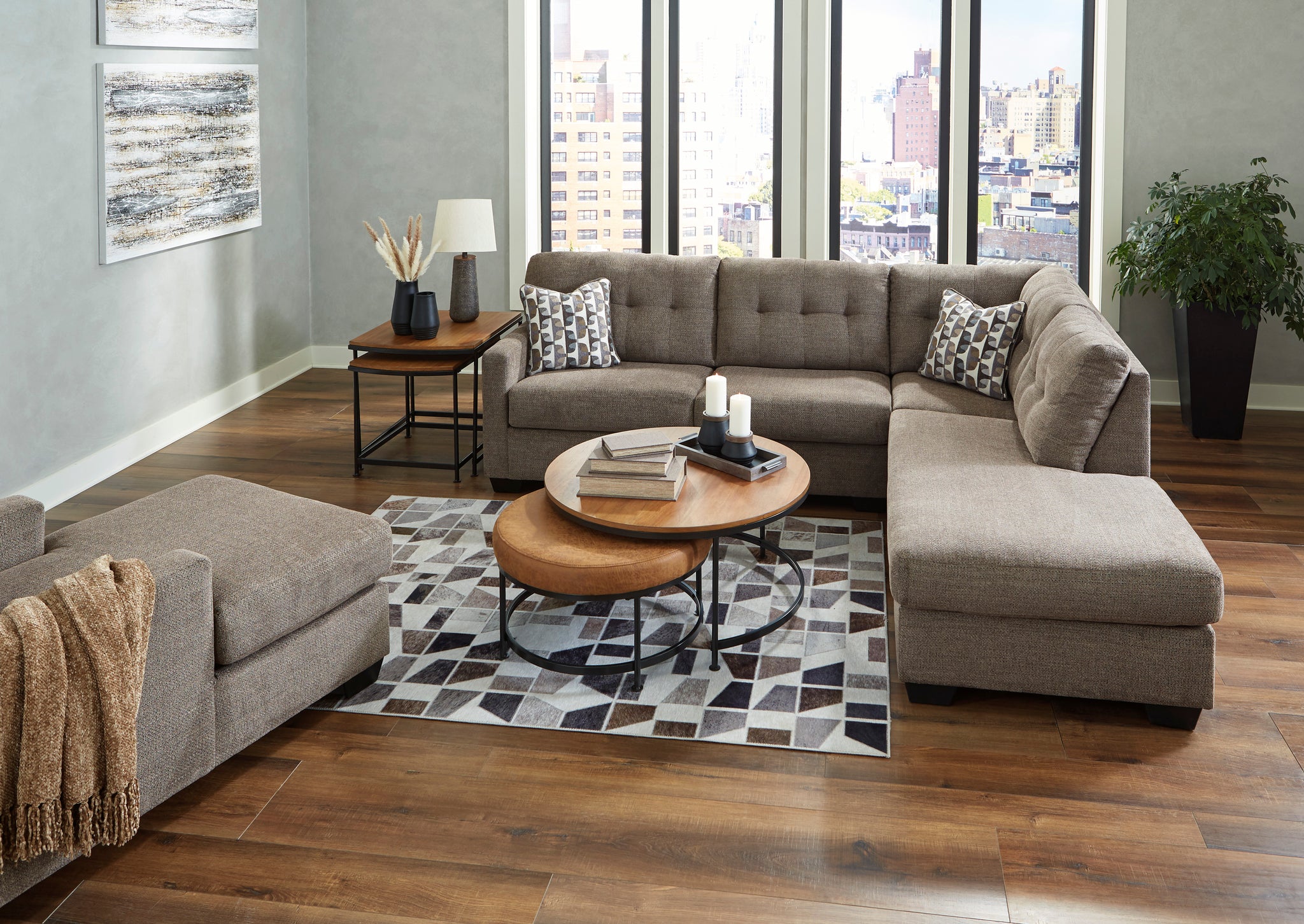 Ashley Signature Design Mahoney Chocolate Sectional Chaise 31005 ...